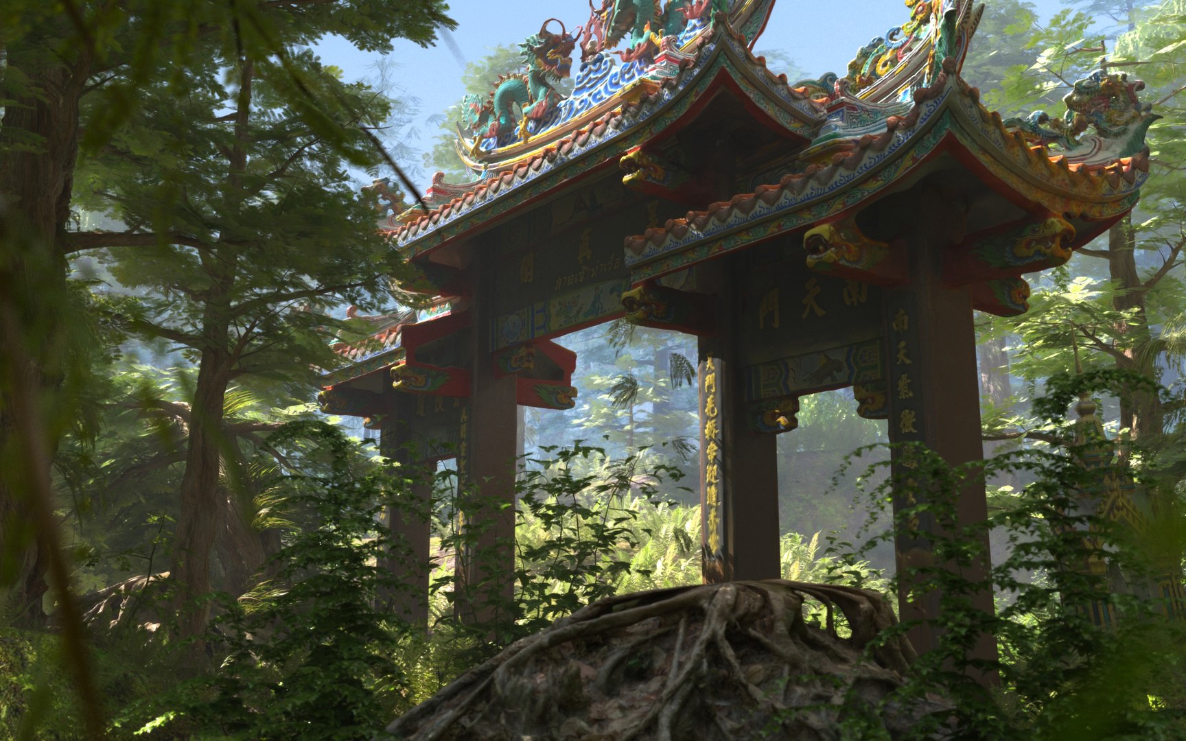 3D Japan Forest Temple - TurboSquid 1916065
