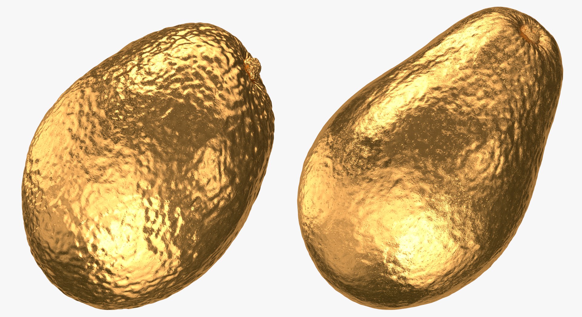 3D model Hass Avocados Silver and Gold Collection 01 - 4 models ...