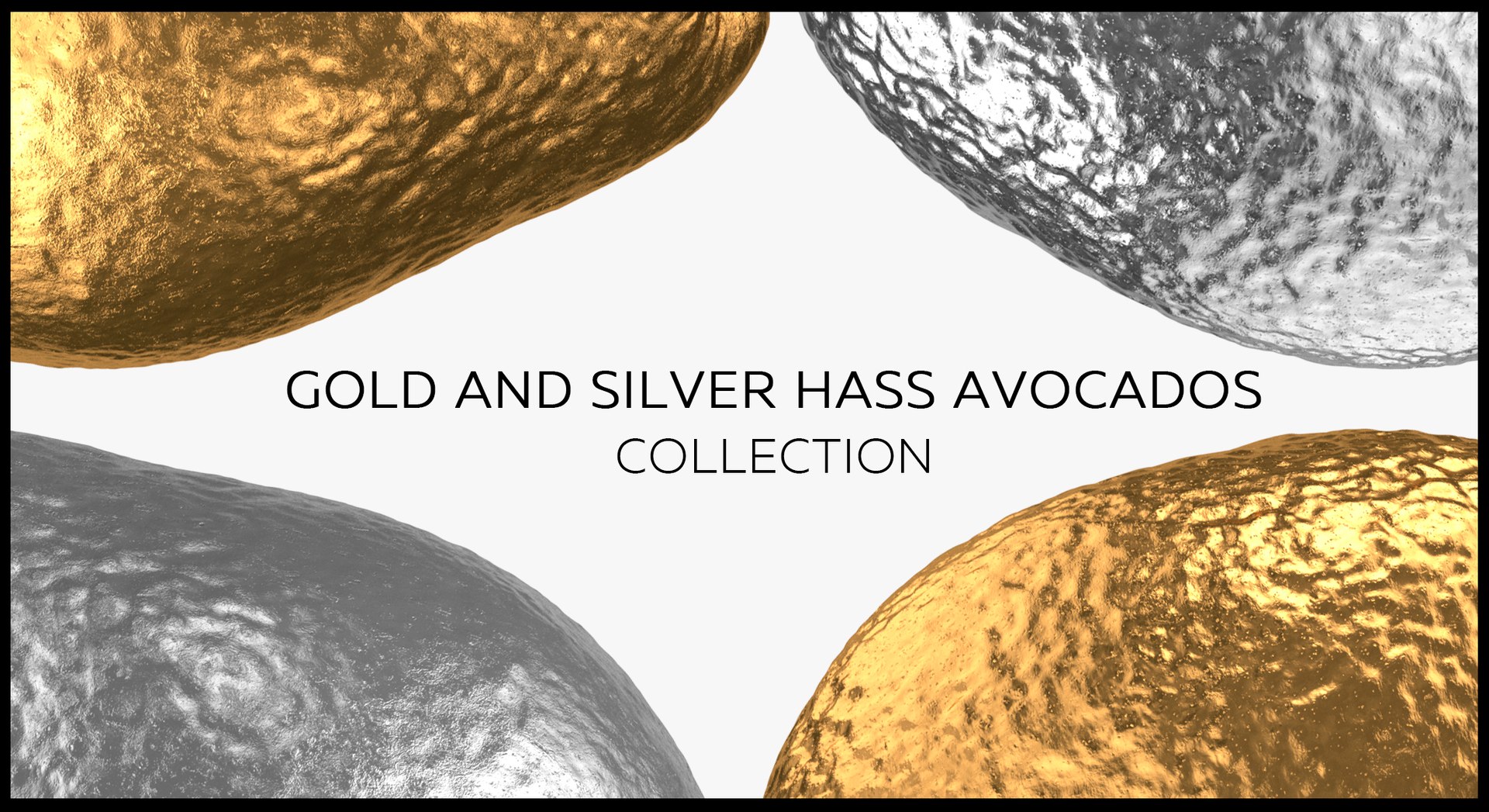 3D model Hass Avocados Silver and Gold Collection 01 - 4 models ...