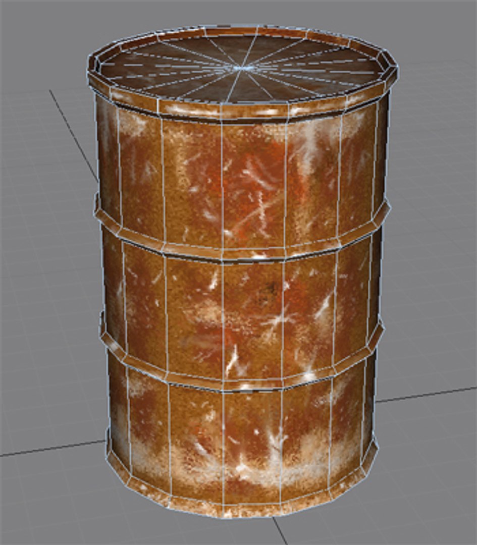 rusty barrel 3d model