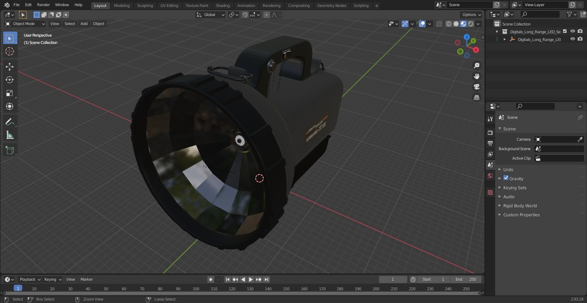 Digitals Long Range LED Searchlight Black Model - TurboSquid 2149910