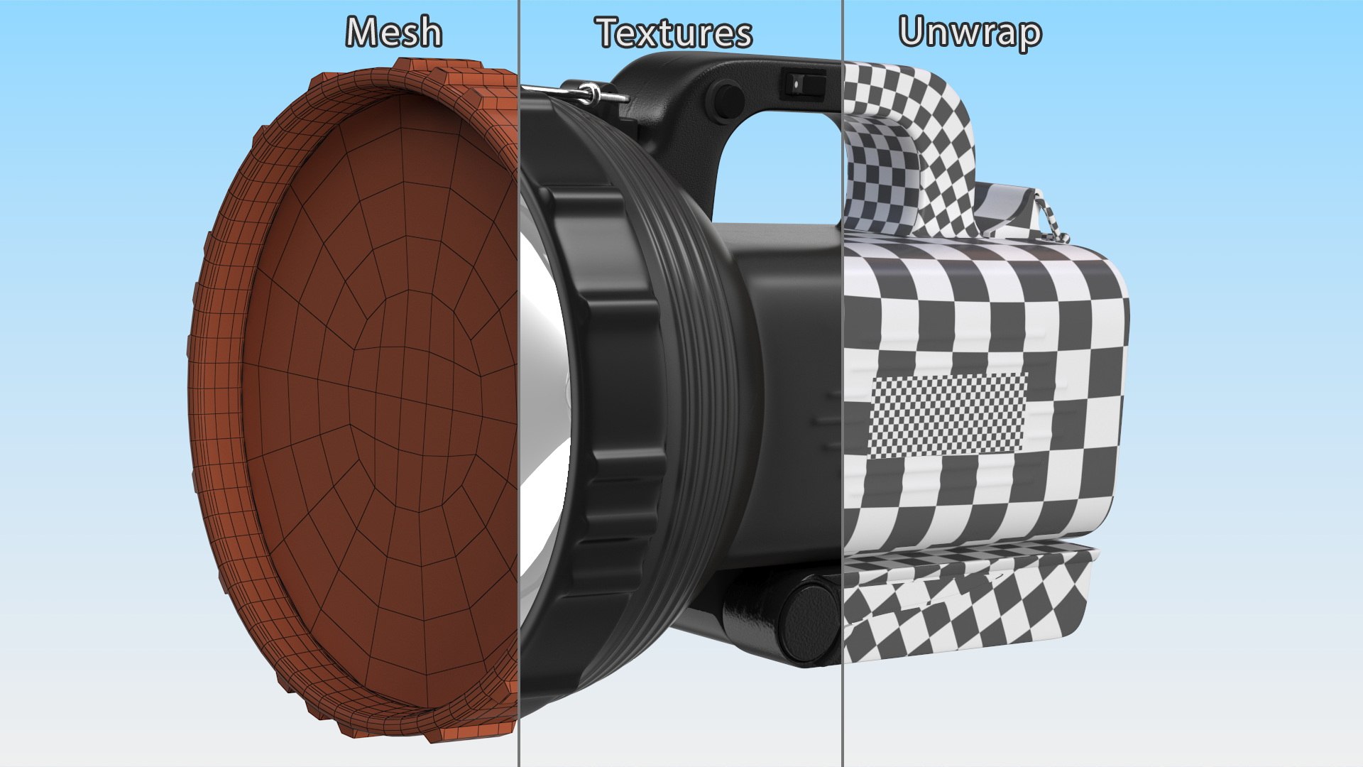 Digitals Long Range LED Searchlight Black Model - TurboSquid 2149910