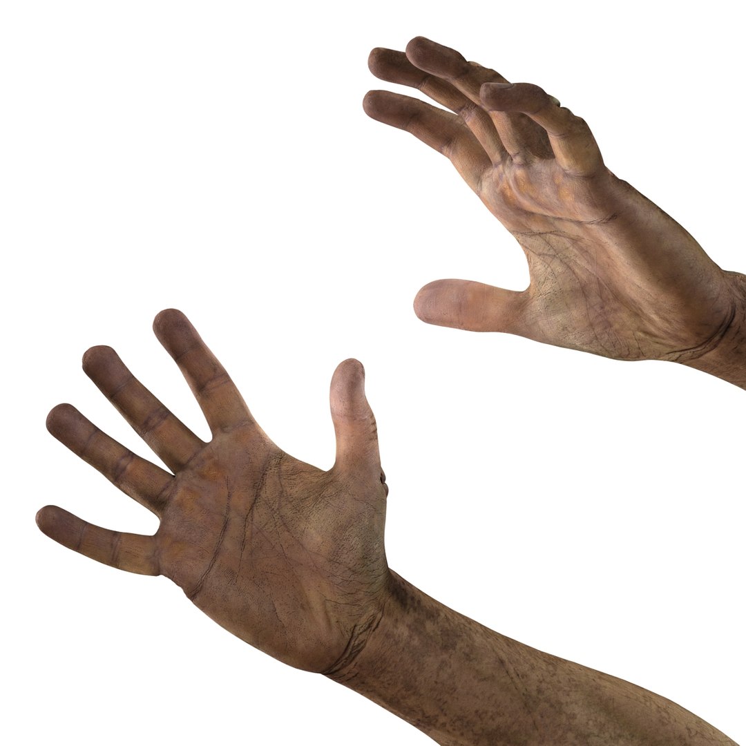 3d model zombie hands pose 3