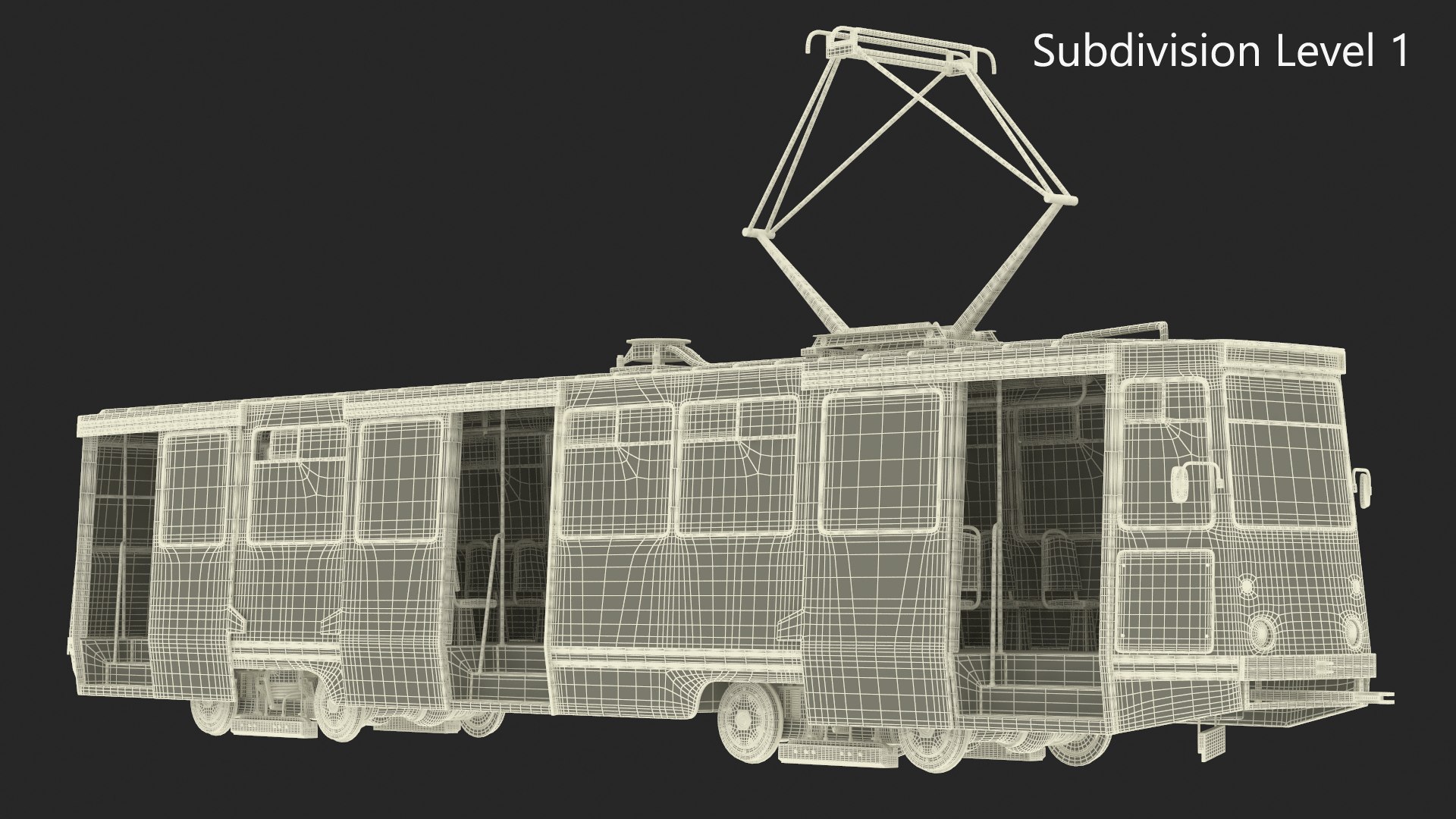 3D model Retro Tram KTM-5 Old Rigged for Maya - TurboSquid 2134259