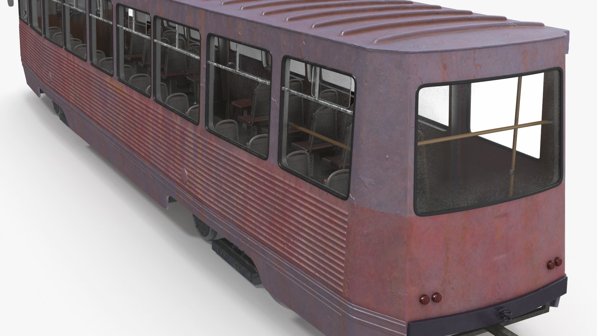 3D model Retro Tram KTM-5 Old Rigged for Maya - TurboSquid 2134259