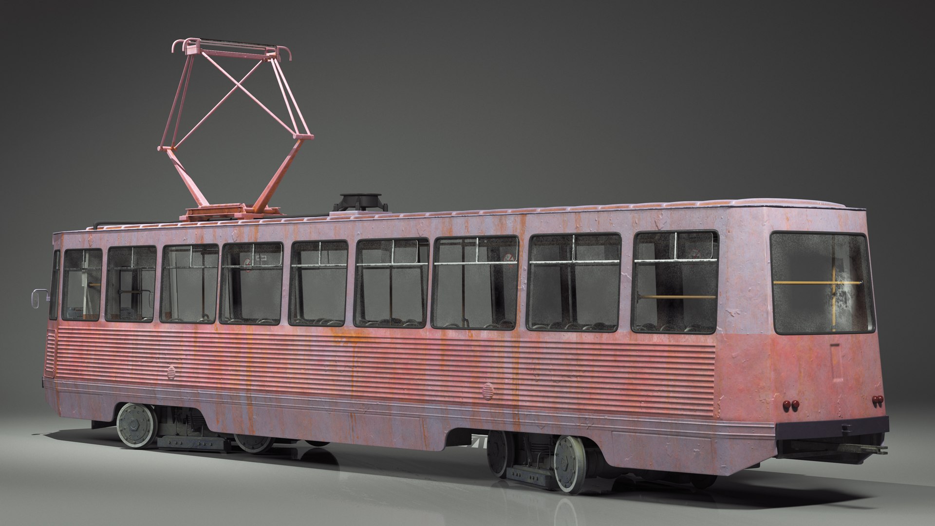 3D model Retro Tram KTM-5 Old Rigged for Maya - TurboSquid 2134259