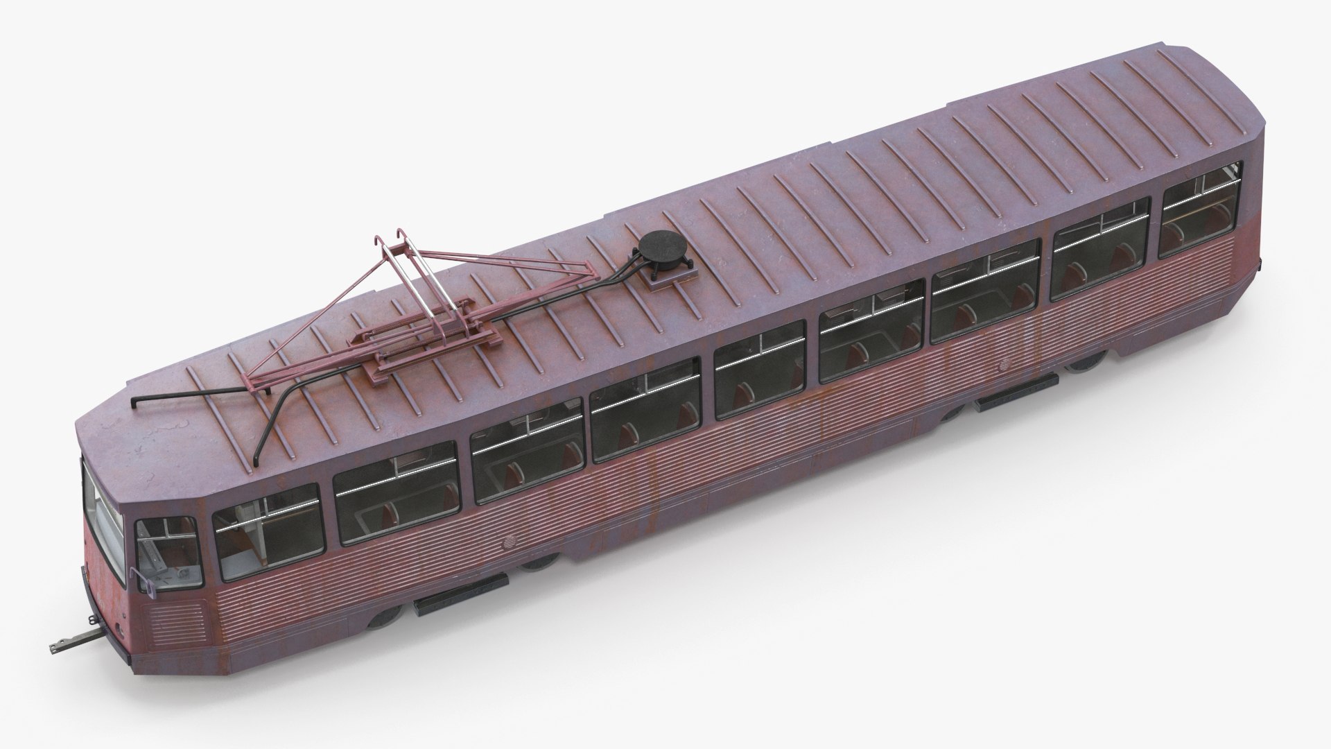 3D model Retro Tram KTM-5 Old Rigged for Maya - TurboSquid 2134259