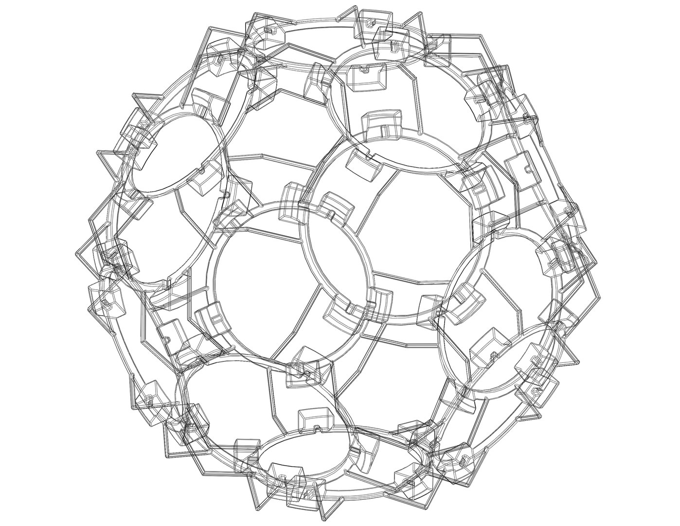 3D Wireframe Shape Geometric Companion Dodecahedron Model - TurboSquid ...
