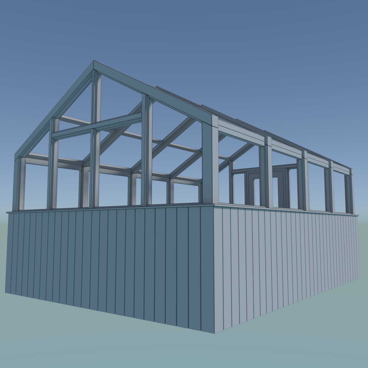 wood greenhouse 3d obj