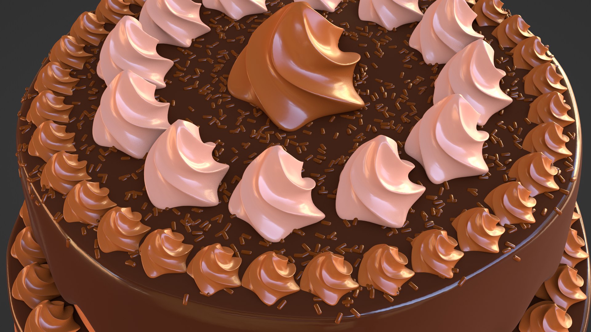 Chocolate Cake Model - TurboSquid 2067406