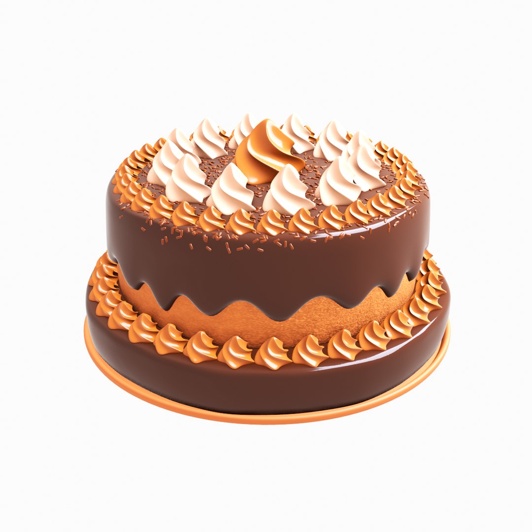 Chocolate Cake Model - TurboSquid 2067406