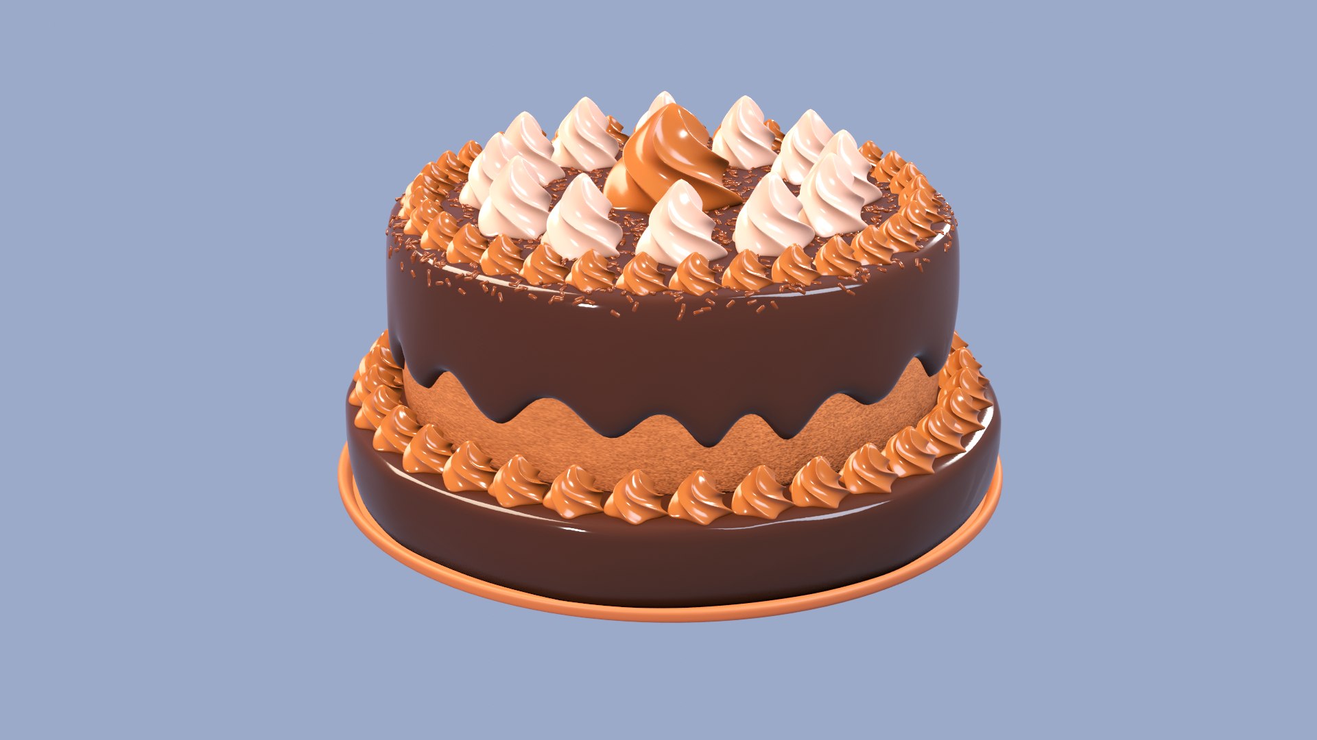 Chocolate Cake Model - TurboSquid 2067406