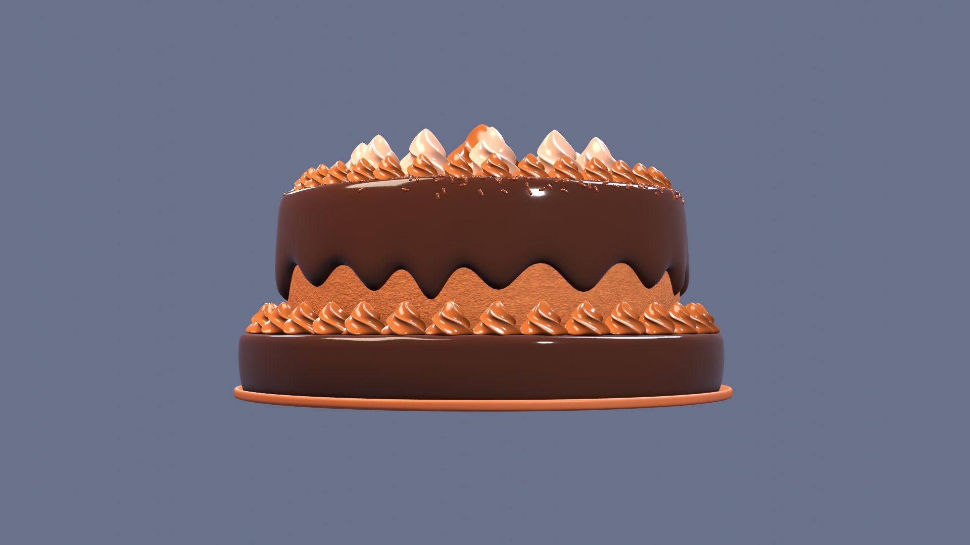 Chocolate Cake Model - TurboSquid 2067406