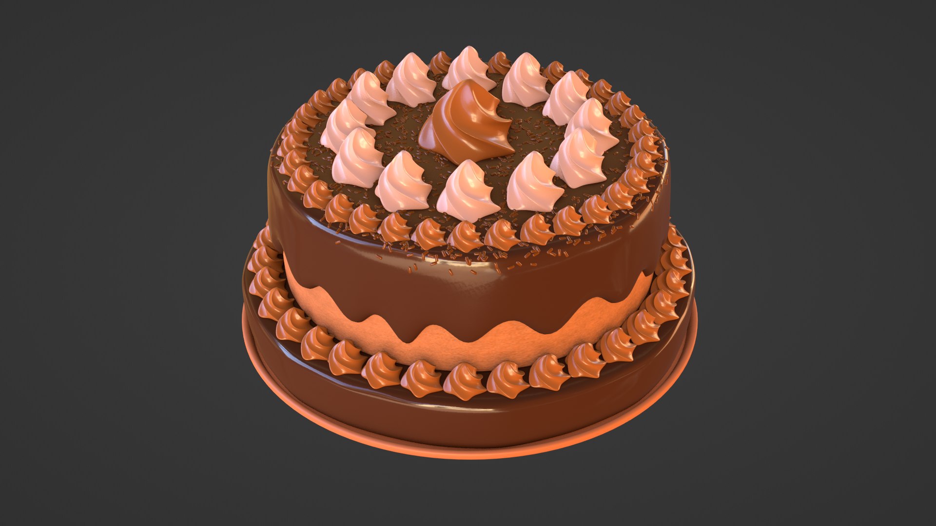 Chocolate Cake Model - TurboSquid 2067406