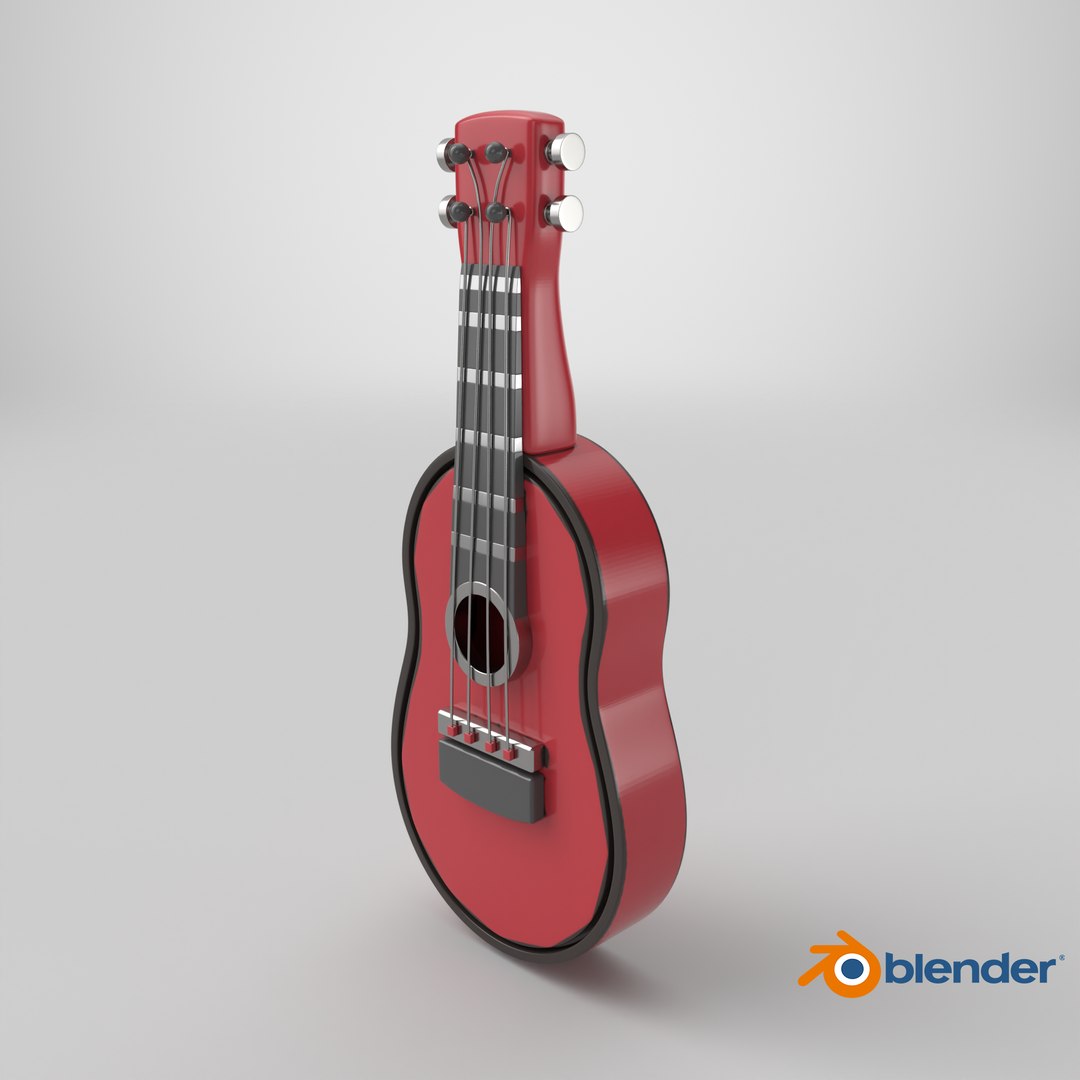 Stylized Red Guitar Icon 3D Model - TurboSquid 2423062