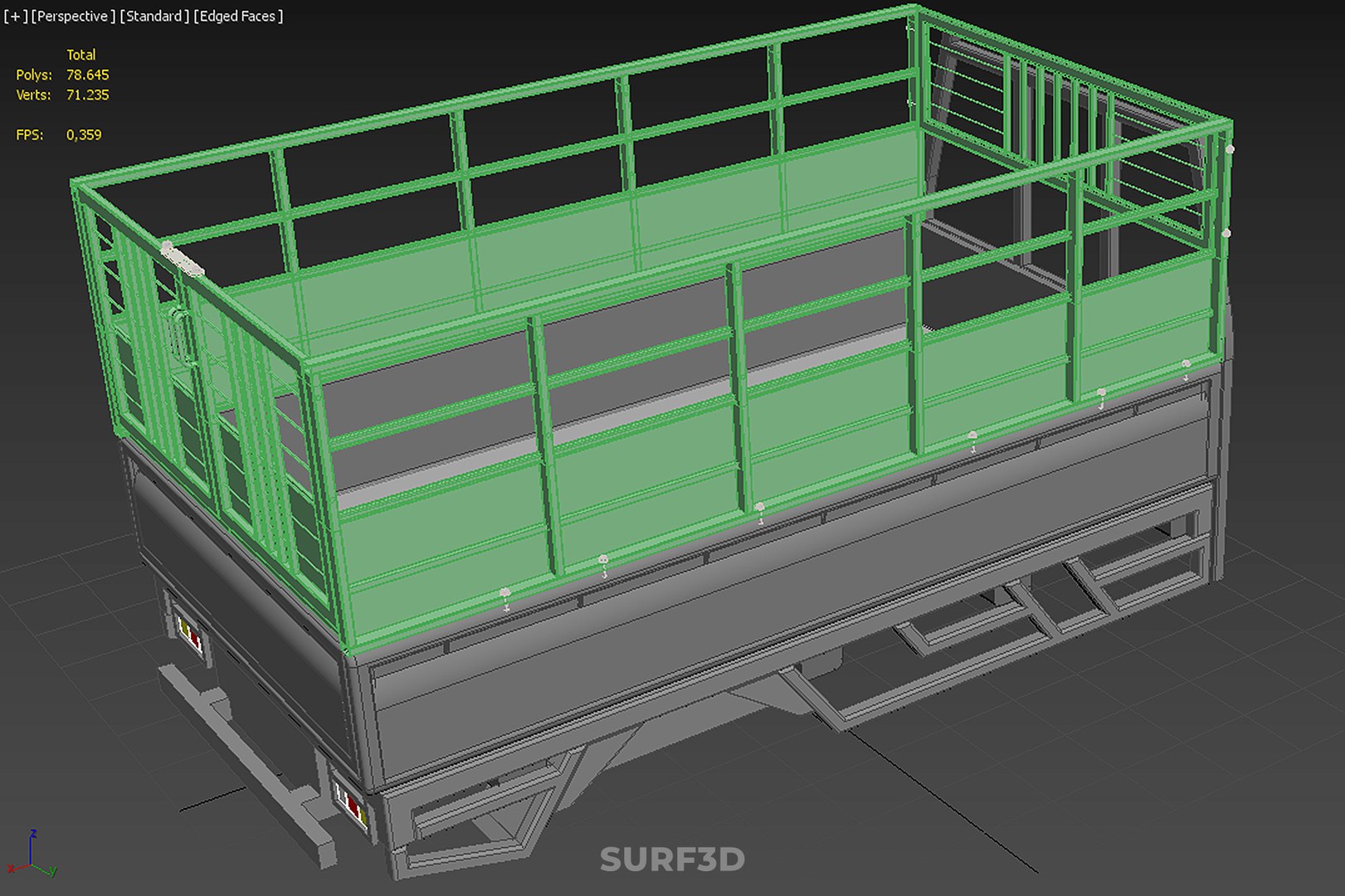 TRAY UTE PICKUP CAGE FLATBED TRUCK CARGO WAGON VAN LORRY BAKKIE 3D ...