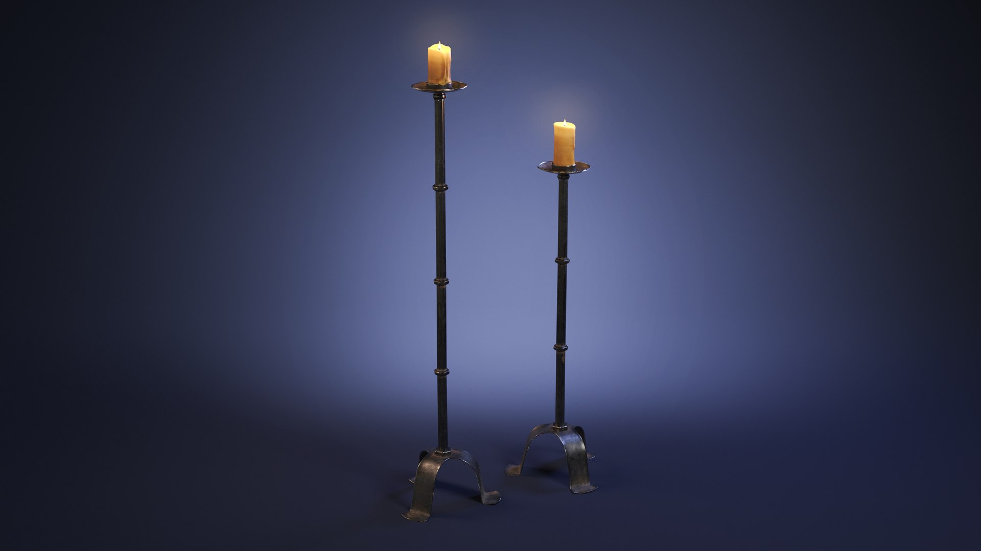 3D Model Medieval Candle Stand - TurboSquid 1705074