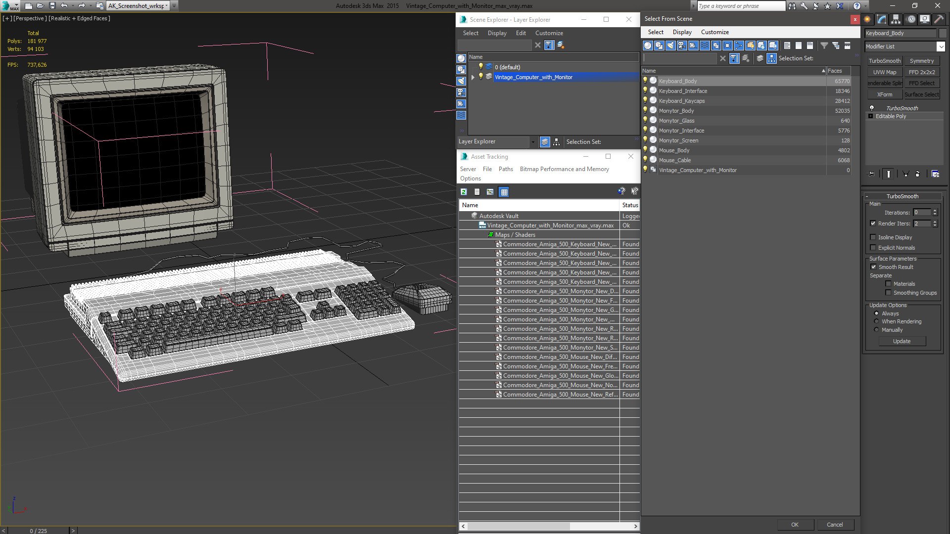 Vintage Computer with Monitor 3D model - TurboSquid 2062315