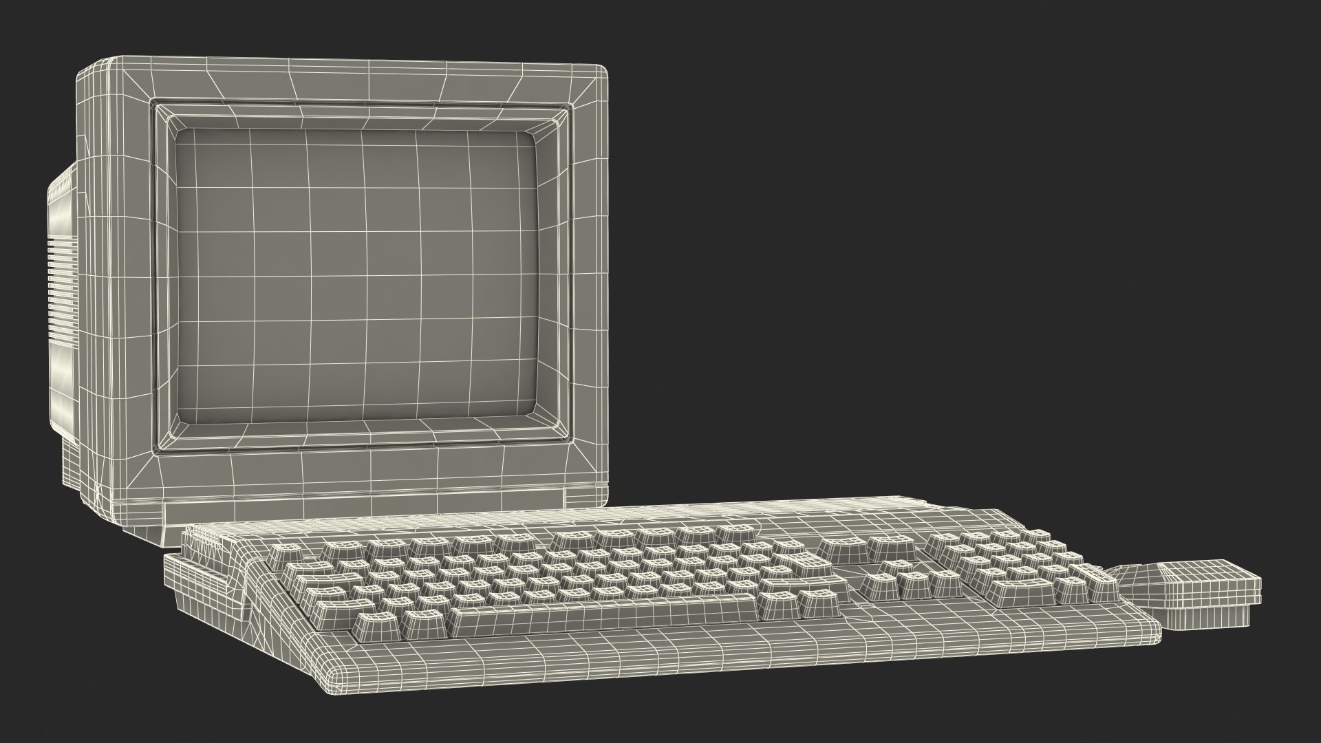 Vintage Computer with Monitor 3D model - TurboSquid 2062315