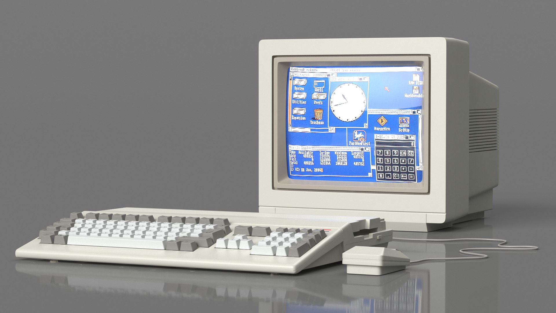 Vintage Computer with Monitor 3D model - TurboSquid 2062315