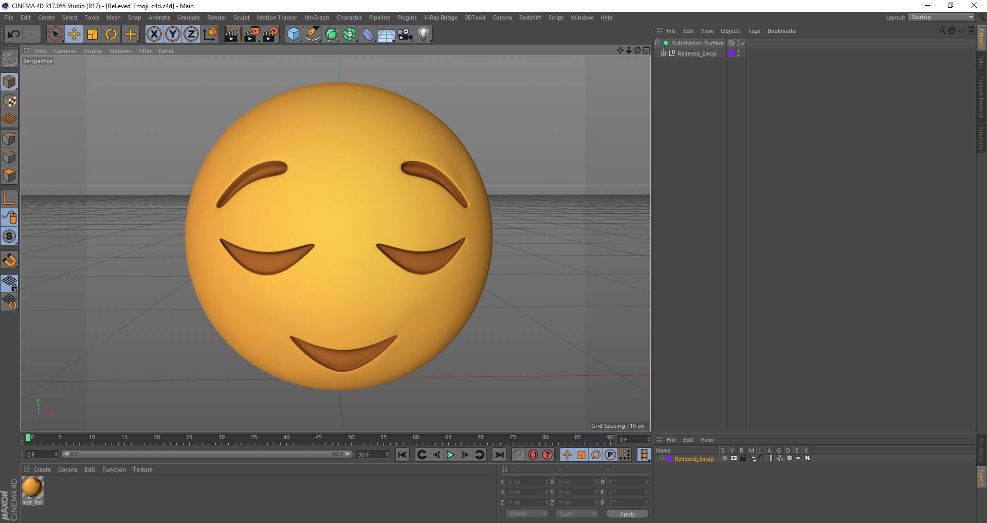 3D Relieved Emoji Model - TurboSquid 1533921