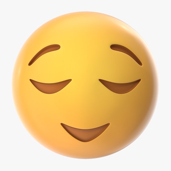 Emoticon De Rosto Aliviado Emoji Isolado No Fundo Branco, Emoticon