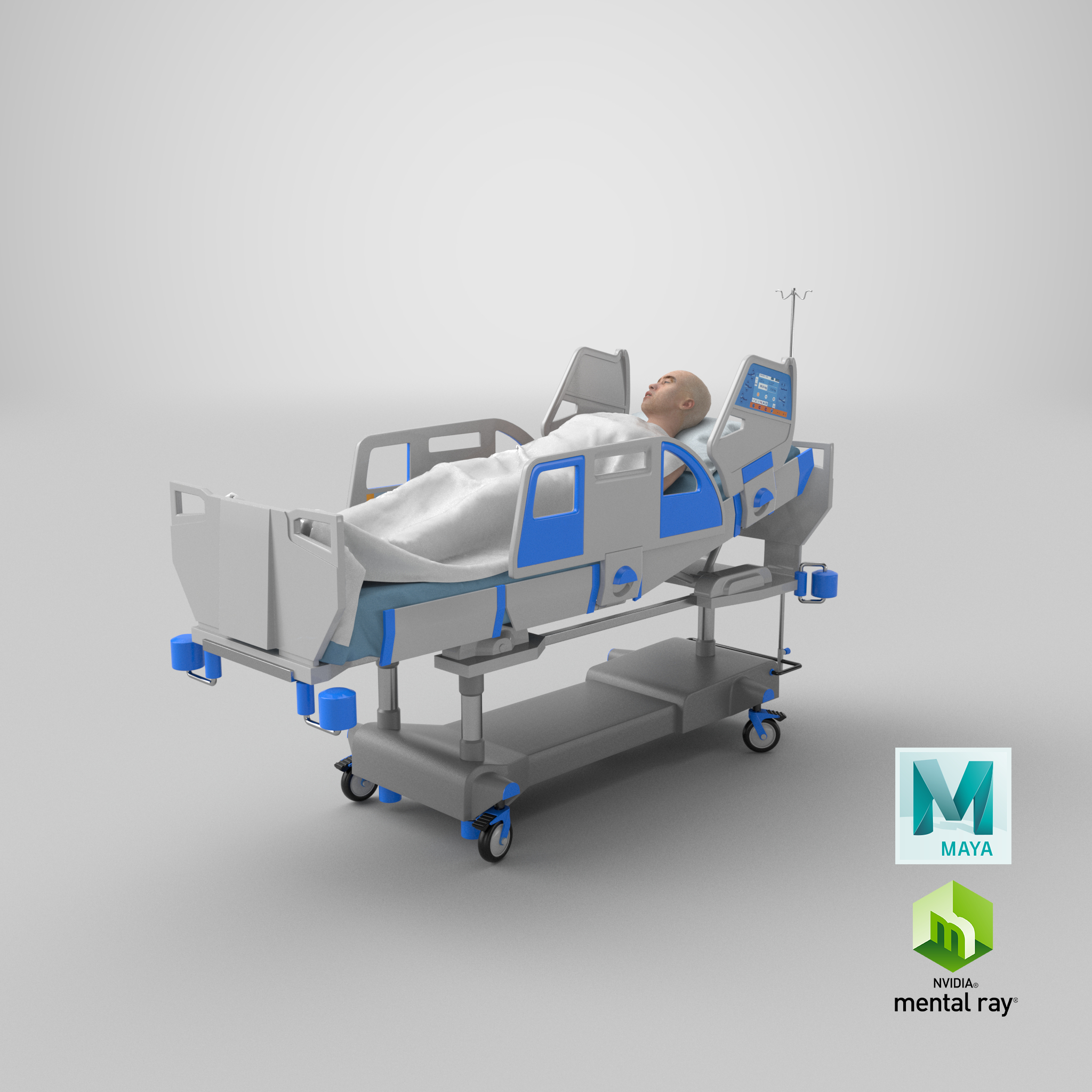 3D model patient medical bed - TurboSquid 1647454