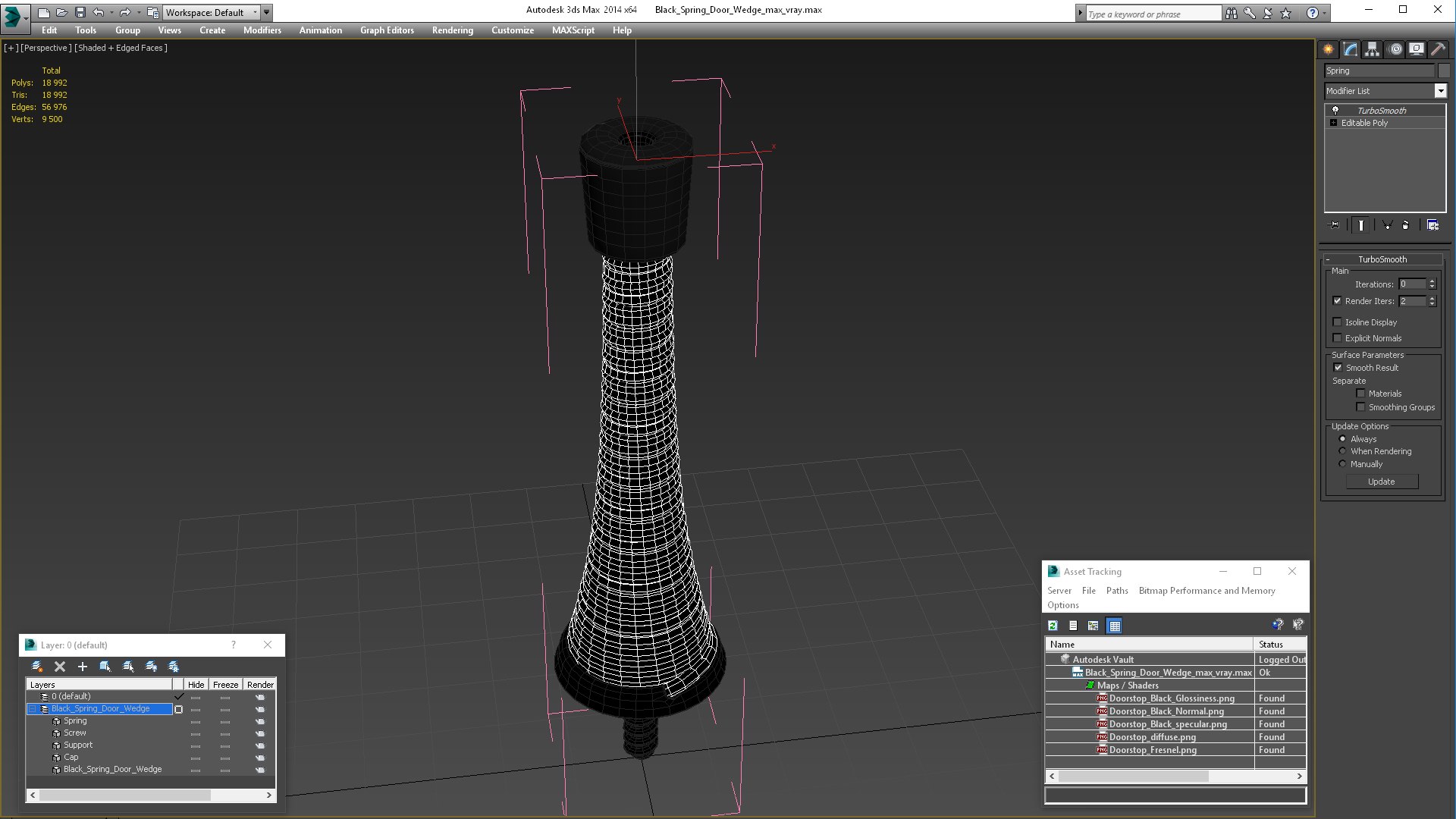 3D Black Spring Door Wedge Model - TurboSquid 2131148
