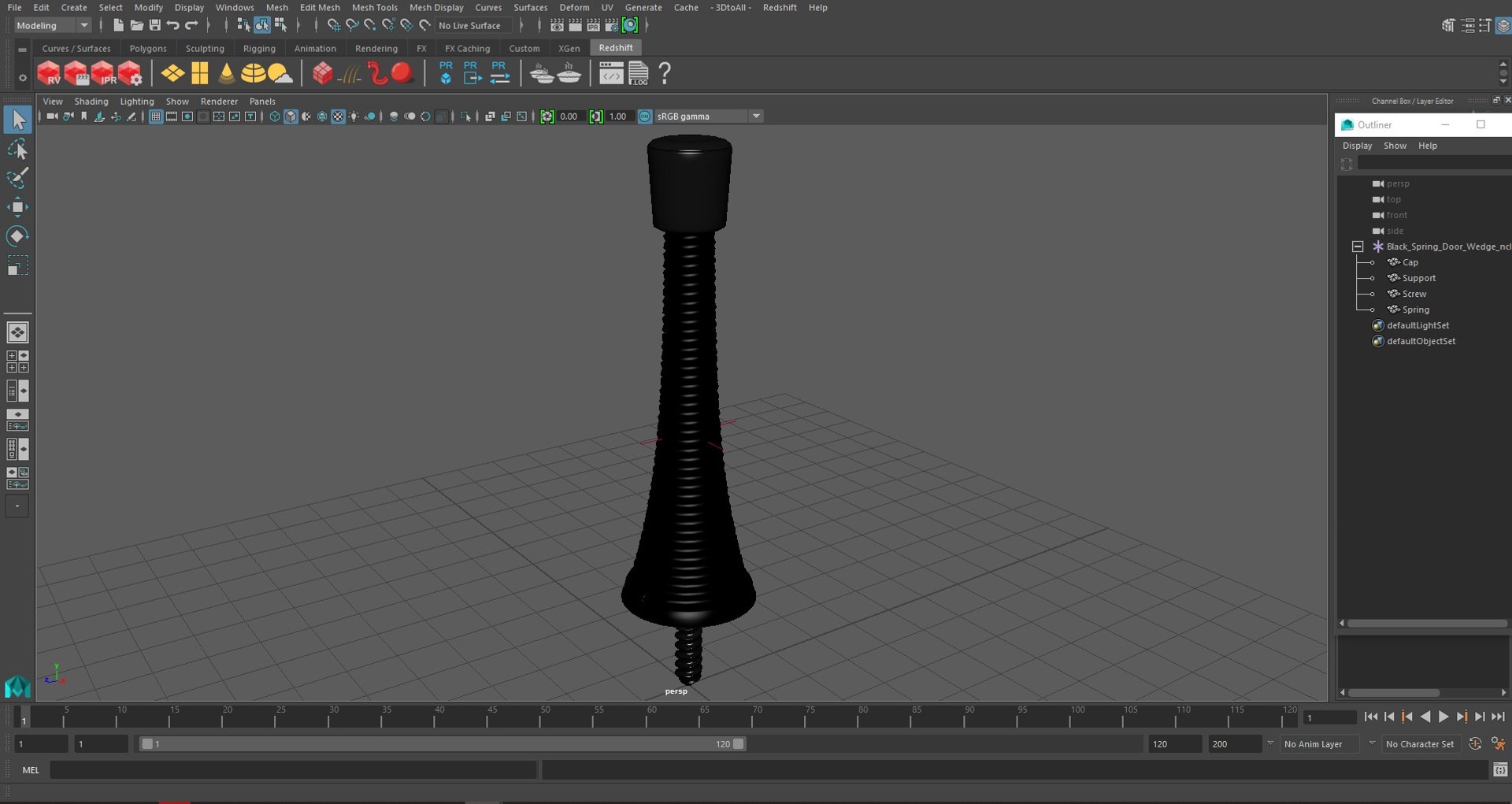 3D Black Spring Door Wedge Model - TurboSquid 2131148