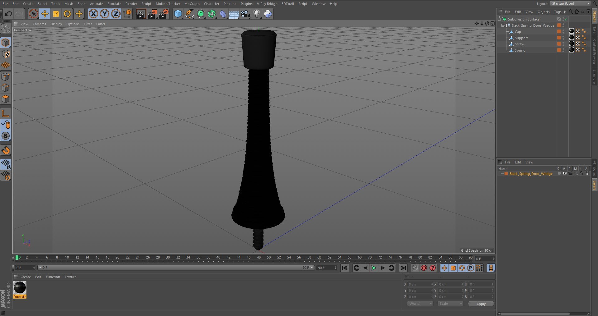 3D Black Spring Door Wedge Model - TurboSquid 2131148