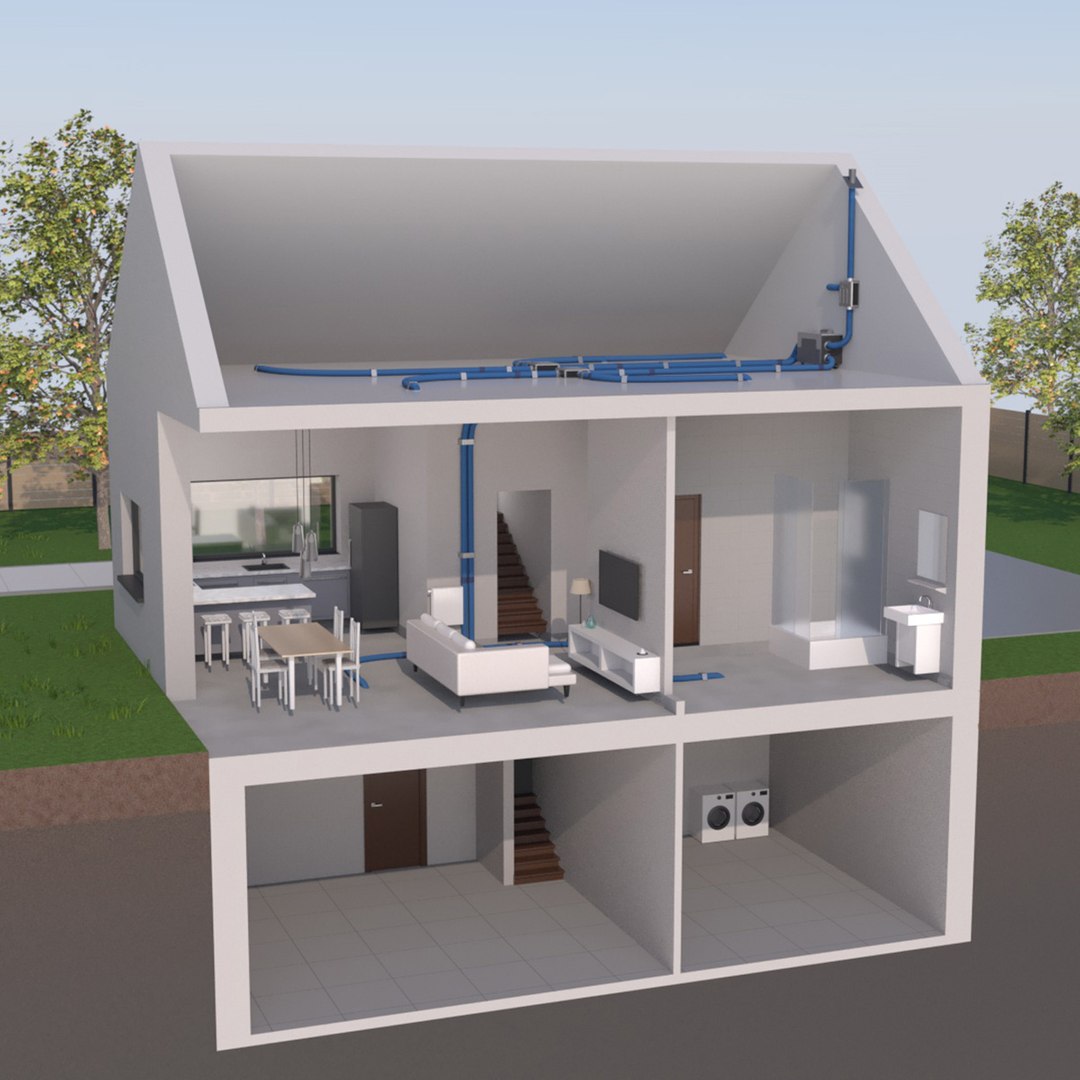 Heat Recovery Ventilation System 3D Model - TurboSquid 1990637