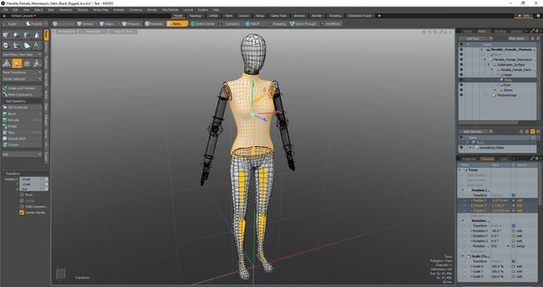 Modo용 유연한 여성용 마네킹 새틴 블랙 조작 3D 모델 - TurboSquid 1871773