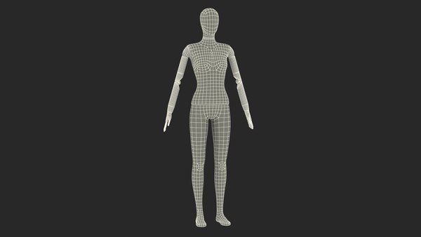 modelo 3d Maniquí Mujer Flexible Satinado Negro Rigged para Modo ...