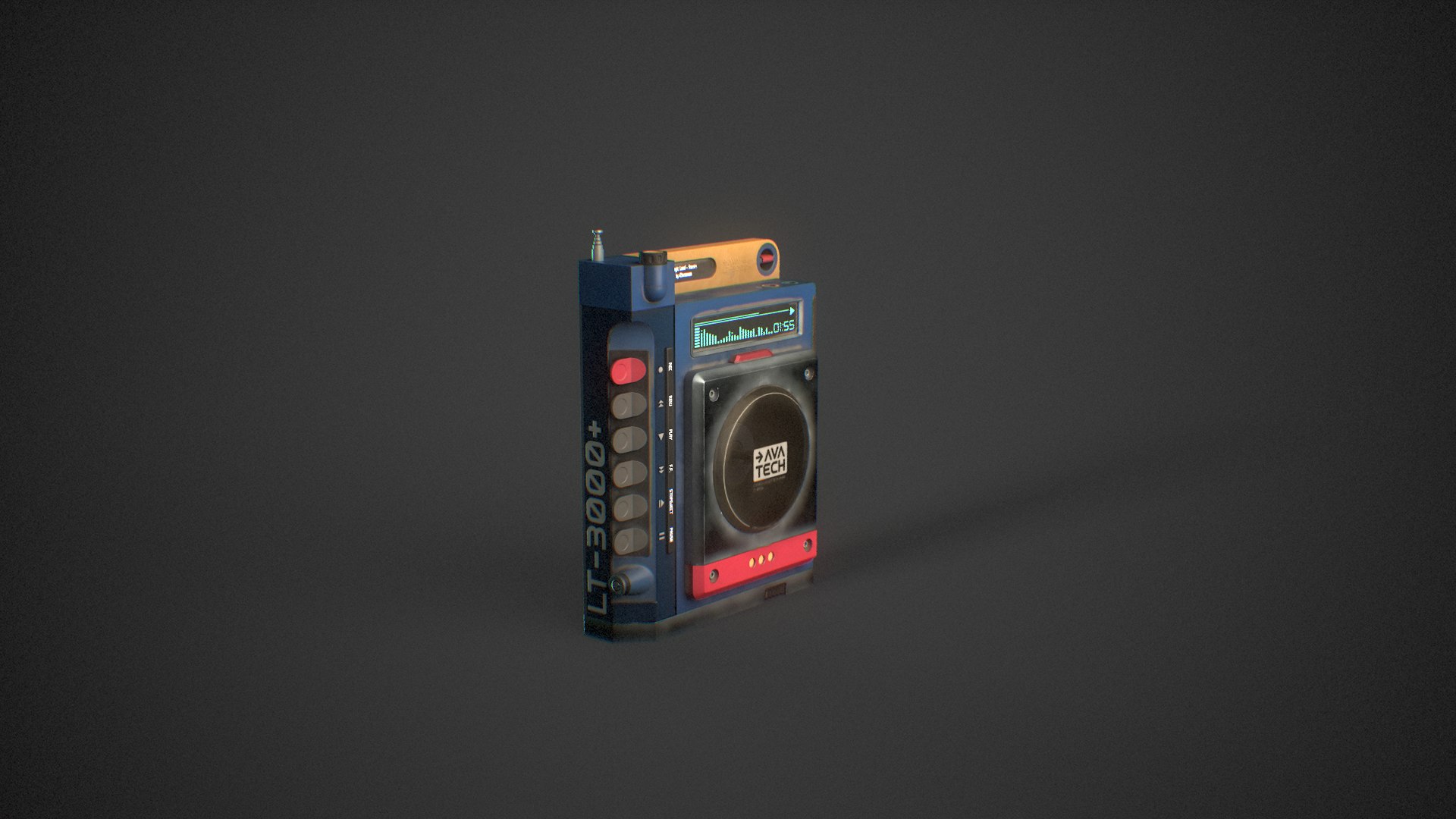 3D Sci-Fi Cassette Player Model - TurboSquid 2355757