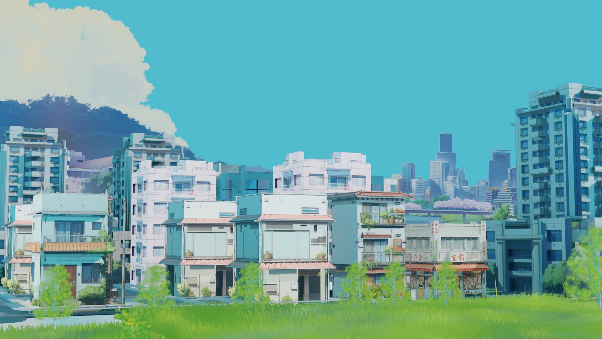 3D Anime City - Anime Buildings - Anime Neighborhood - TurboSquid 2336509