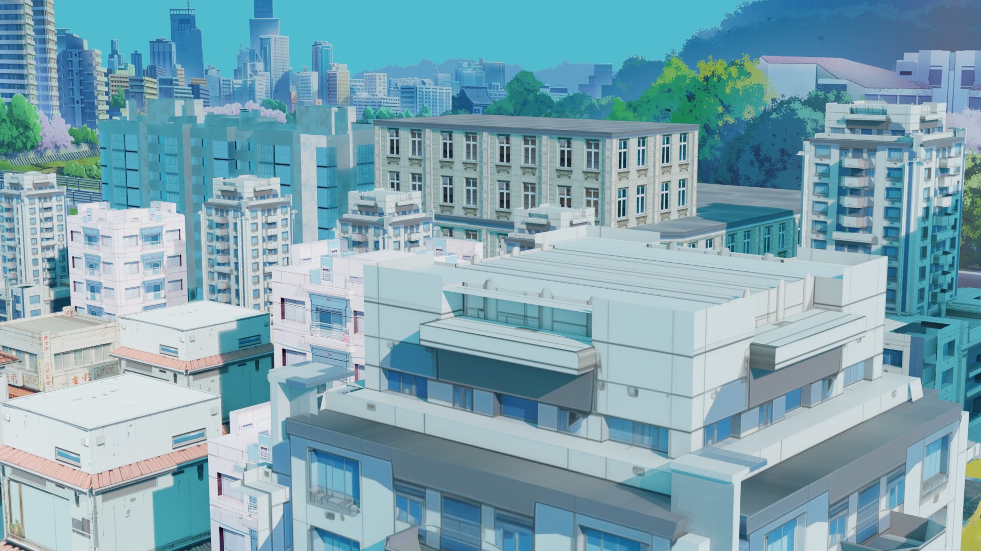 3D Anime City - Anime Buildings - Anime Neighborhood - TurboSquid 2336509