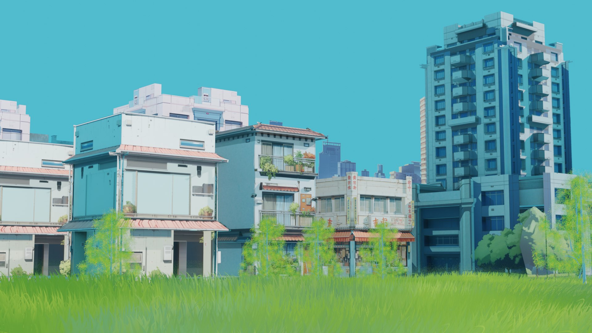 3D Anime City - Anime Buildings - Anime Neighborhood - TurboSquid 2336509