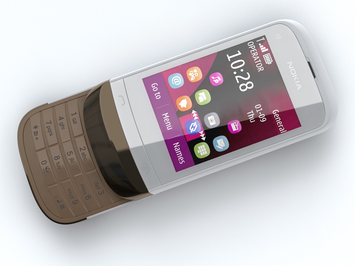 3d Nokia C2-03 Mobile Phone