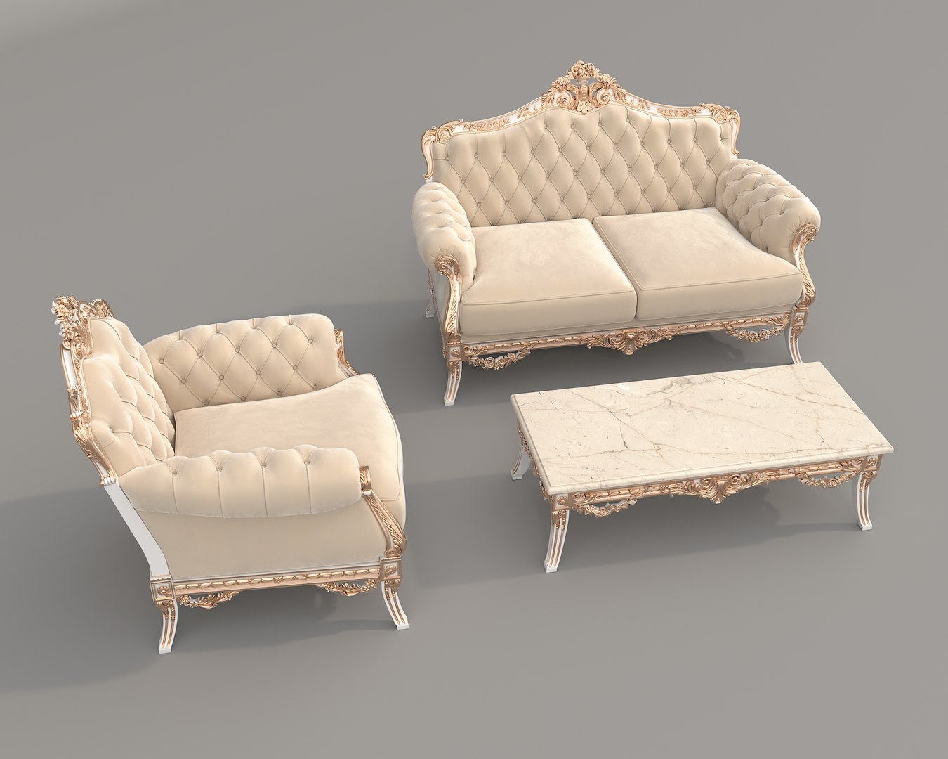 Classic European Style Sofa And Armchair Set 12 3D Model - TurboSquid ...