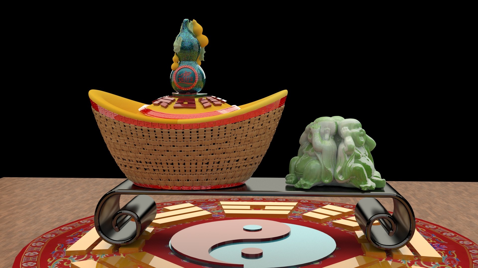 3D Chinese Gold Ingot Model - TurboSquid 2145103