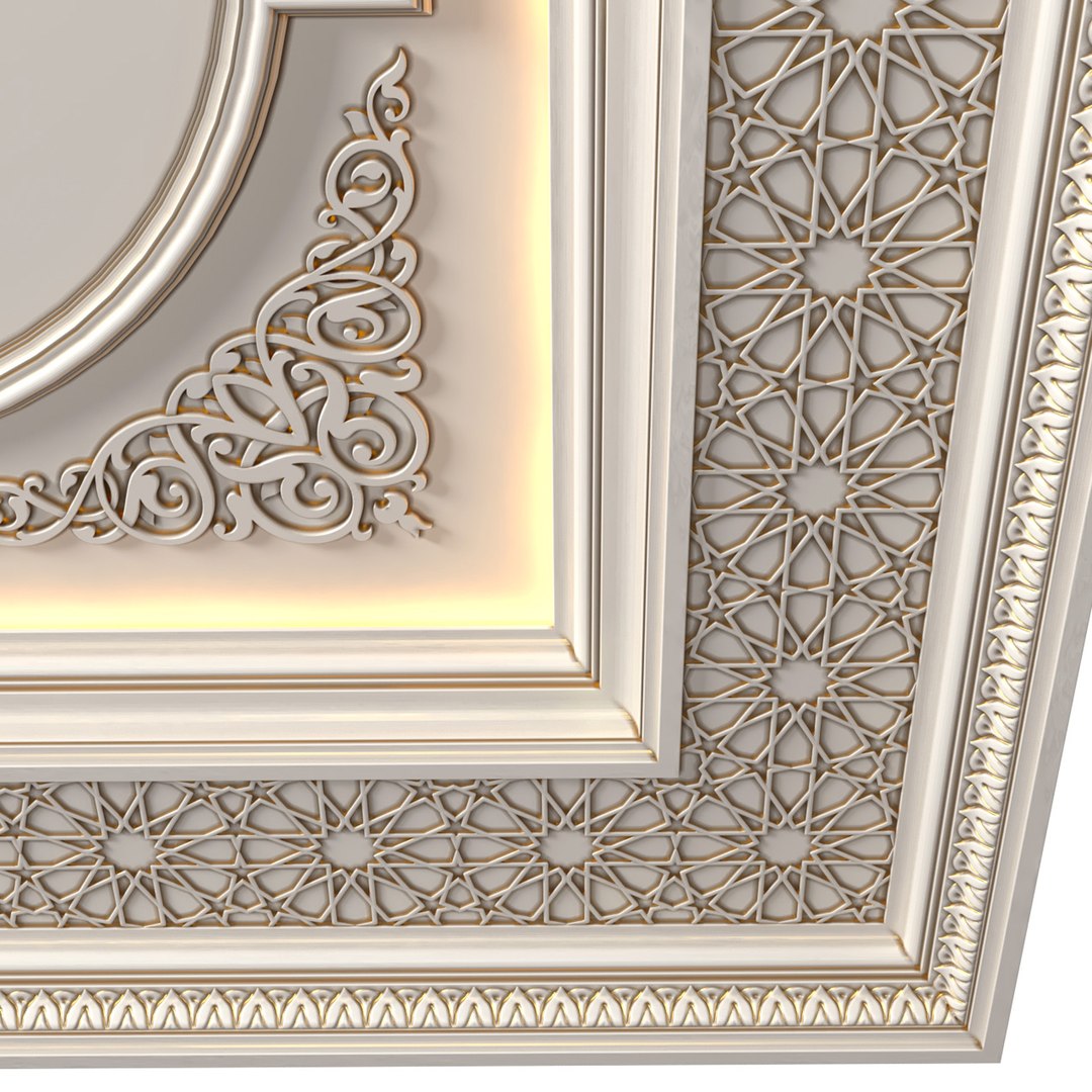 Oriental Ceiling Decorative Set 3D Model 3D Model - TurboSquid 1972546