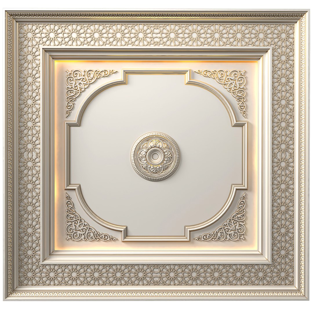 Oriental Ceiling Decorative Set 3D Model 3D Model - TurboSquid 1972546