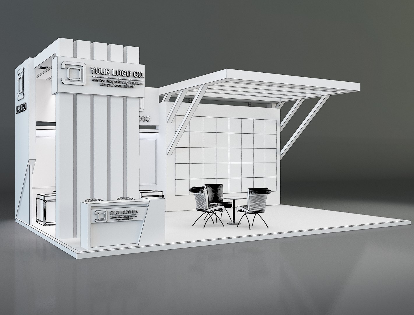 3D Booth Exhibition Stand a641 model - TurboSquid 1997268