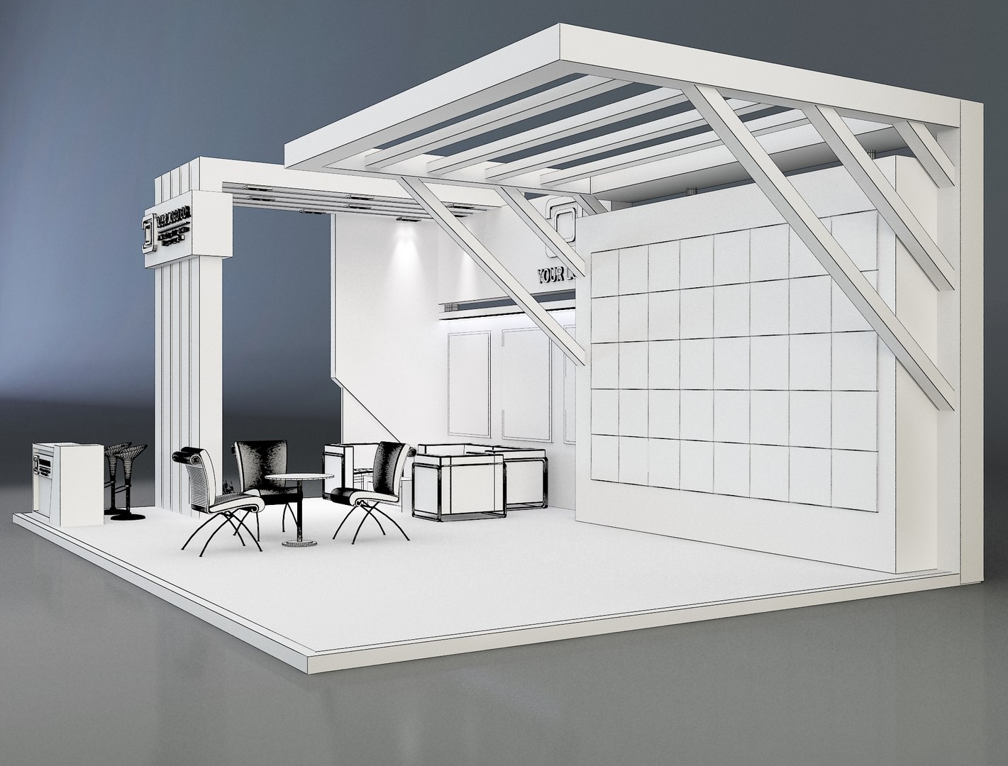 3D Booth Exhibition Stand a641 model - TurboSquid 1997268