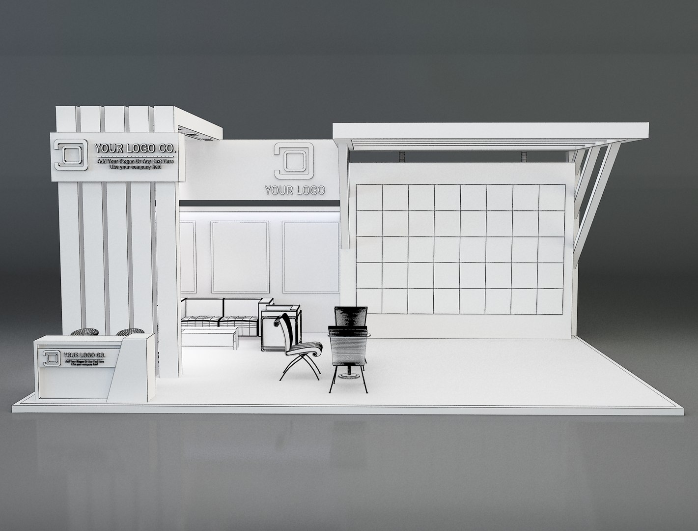3D Booth Exhibition Stand a641 model - TurboSquid 1997268