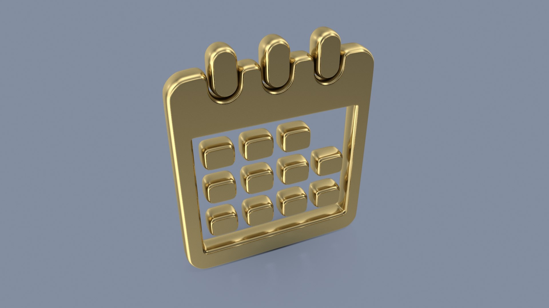 Calendar Symbol Gold 3D Model - TurboSquid 2066715