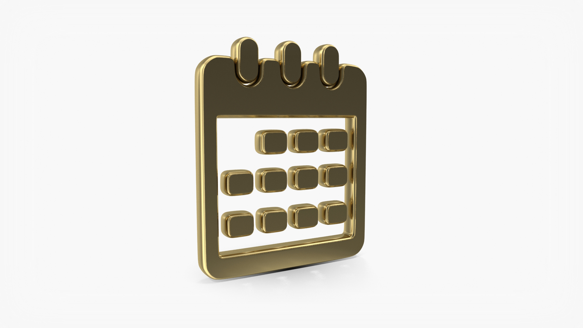 Calendar Symbol Gold 3D Model - TurboSquid 2066715