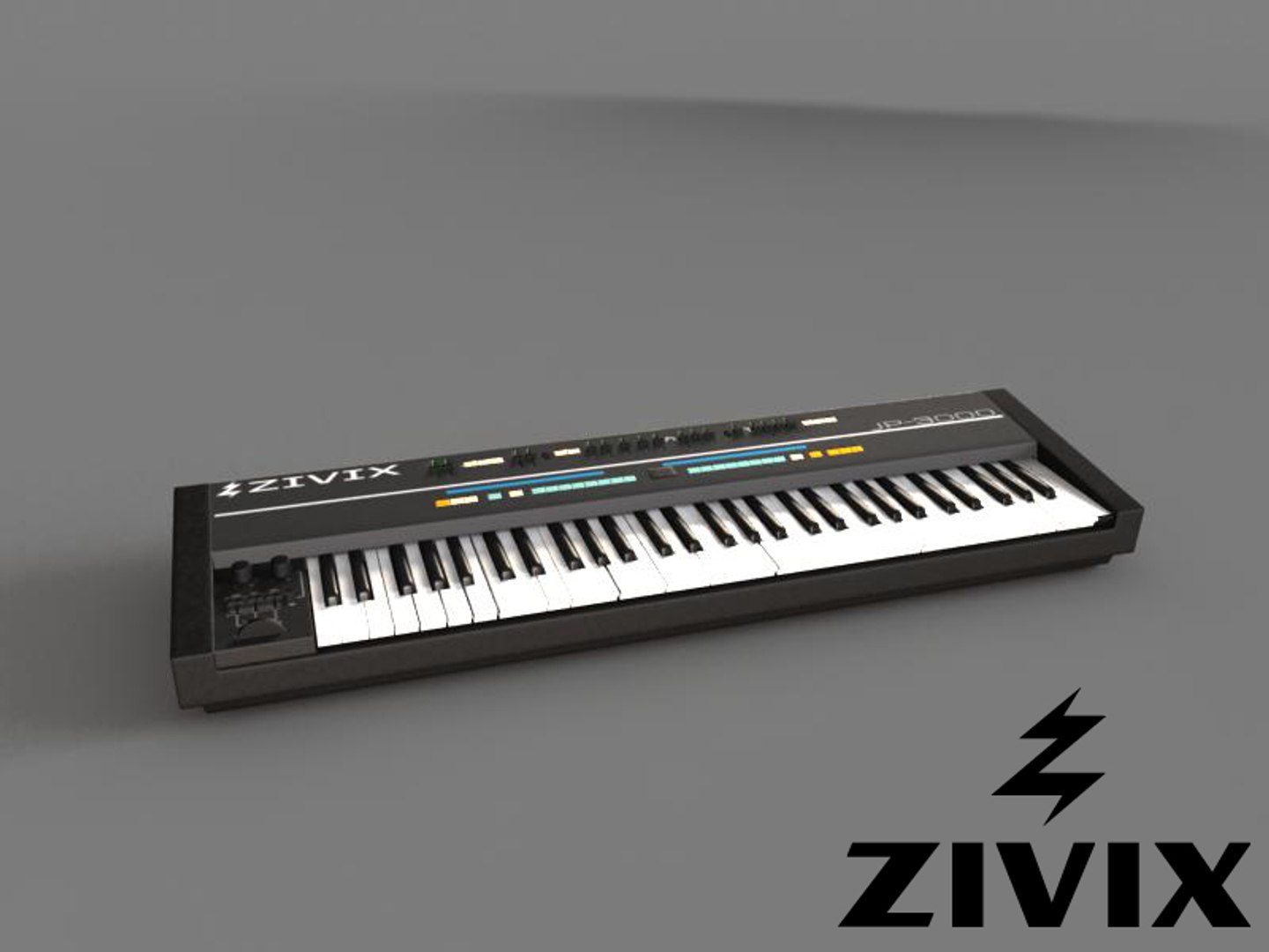 3d Model Of Electronic Synthesizer