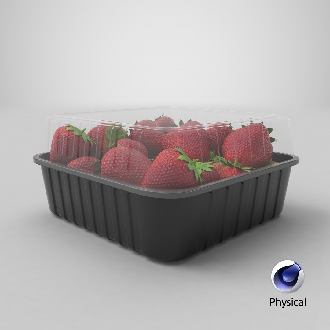 Strawberries In Plastic Container 3D Model - TurboSquid 2106833