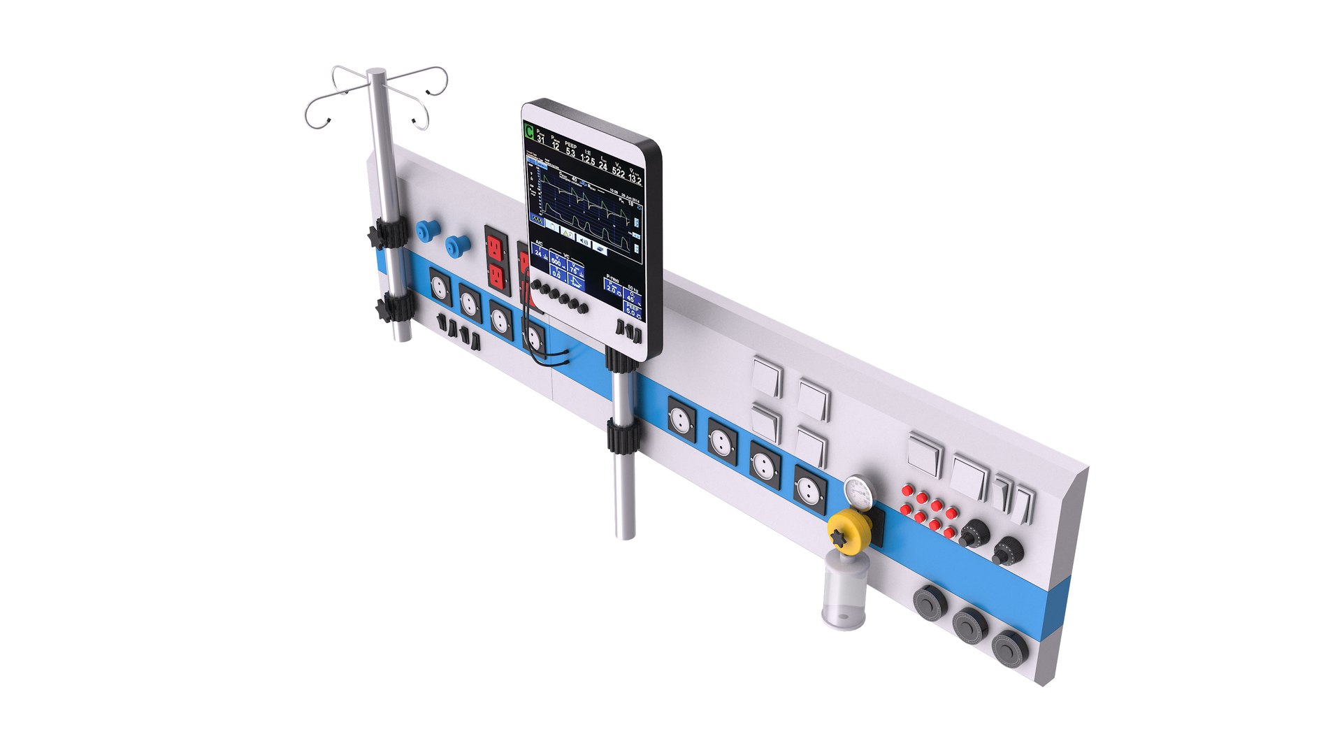 ICU Headbed Set 3D Model - TurboSquid 1858252